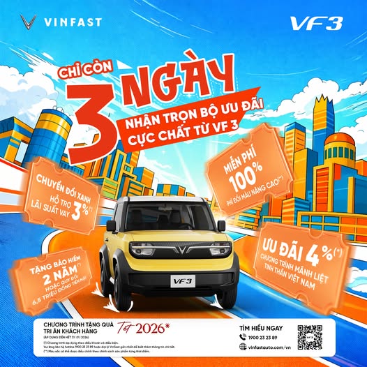 NHẬN TRỌN BỘ ƯU ĐÃI “CỰC CHẤT” TỪ VF 3